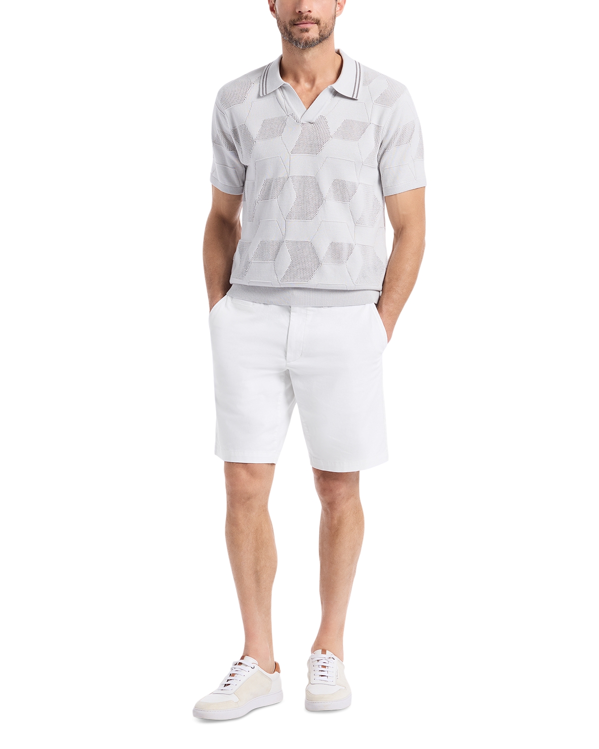 ROBERT GRAHAM marcross relaxed fit polo sweater